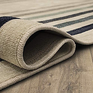 Mohawk Home Forsyth Park Beige Geometric Striped (2' X 3') Scatter Rug
