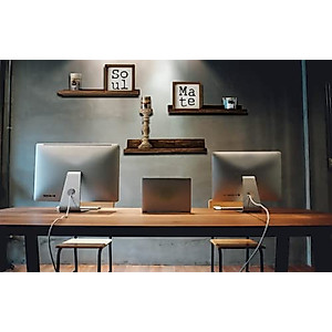 Ty Creations| 24 Inch Long Floating Shelves for Wall, Real Wood Rustic Picture Ledge Large Wall Shelf for Bedroom, Living Room, Bathroom, Kitchen and Office, Set of 3 differentsizes