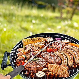 Skyflame 12-inch Food Flipper, Stainless Steel BBQ Meat Turner Hook for Turning Bacon Steak Meat Vegetables Sausage Fish and More - Replaces Grill Spatula Tongs & BBQ Fork