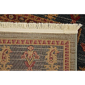Unique Loom Fars Collection Modern Medallion Tribal Design with Natural Hues Area Rug, 3 ft 3 in x 5 ft 3 in, Light Blue/Navy Blue