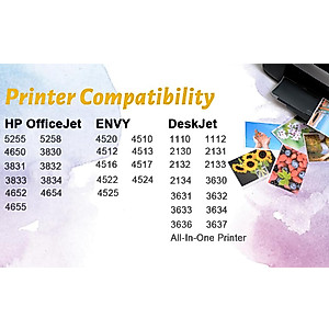 Inktopia Remanufactured Ink Cartridge Replacement for HP 63XL 63 XL Black and Color use with HP Officejet 5255 5258 3830 3833 4650 Envy 4520 4516 DeskJet 1112 2132 3633 3634 Printer