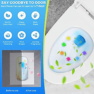 ZENUTA 6Pcs Toilet Bowl Cleaner, 6 Kinds of Scent Toilet Cleaner Gel Stamp Kit for Bathroom Clean, Flower Toilet Gel Stamp,Toilet Stamp Cute Shape Includes Dispenser and Gel