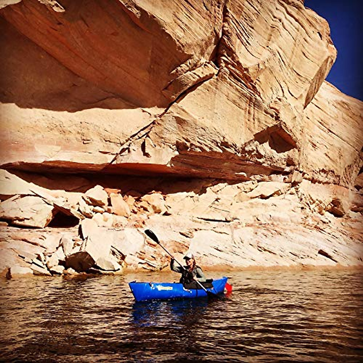 Tucktec Advanced 10 Foot Foldable Kayak Folding Canoe, Portable Lightweight, Boat Fits in Your Car No Roof Rack Needed, Stronger Than Inflatable, for Kids or Adult (Blue 2022)