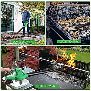 21V Cordless Leaf Blower, GARLLEN Electric Leaf Blower, Variable-Speed Lightweight Leaf Blower with 2.0Ah Battery, Fast Charger and 2 Section Tubes, for Patio, Yard, Leaf/Dust Blowing