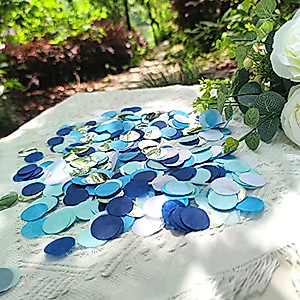 Mybbshower Tissue Paper Wedding Confetti in Blue White Silver for Boys Birthday Party Bridal Baby Shower Table Decor 25 mm Pack of 5000