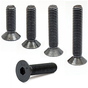 MonsterBolts - #6-40 x 3/8" Flat Head Socket Cap Screws, ASTM F8356, Alloy Steel, Black Oxide, 10 Pack