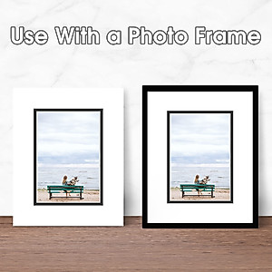 Golden State Art, White Over Black Double Mat - Bevel Cut, Acid Free, 8-Ply Thickness, Signature Friendly - Great for Photos, Pictures, Events, Frames, Prints - 8x10 for 5x7, 10-Pack