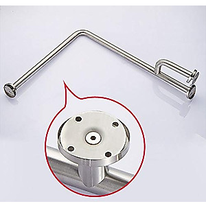 CRODY Bath Wall Attachment Handrails Grab Bar Rails Stainless Steel Curved Shower Grab Bar Wall Mounted Toilet Grab Rails with Legs Safety Floor-Standing Bathroom Handrail Multifunction Towel Rack/Rig