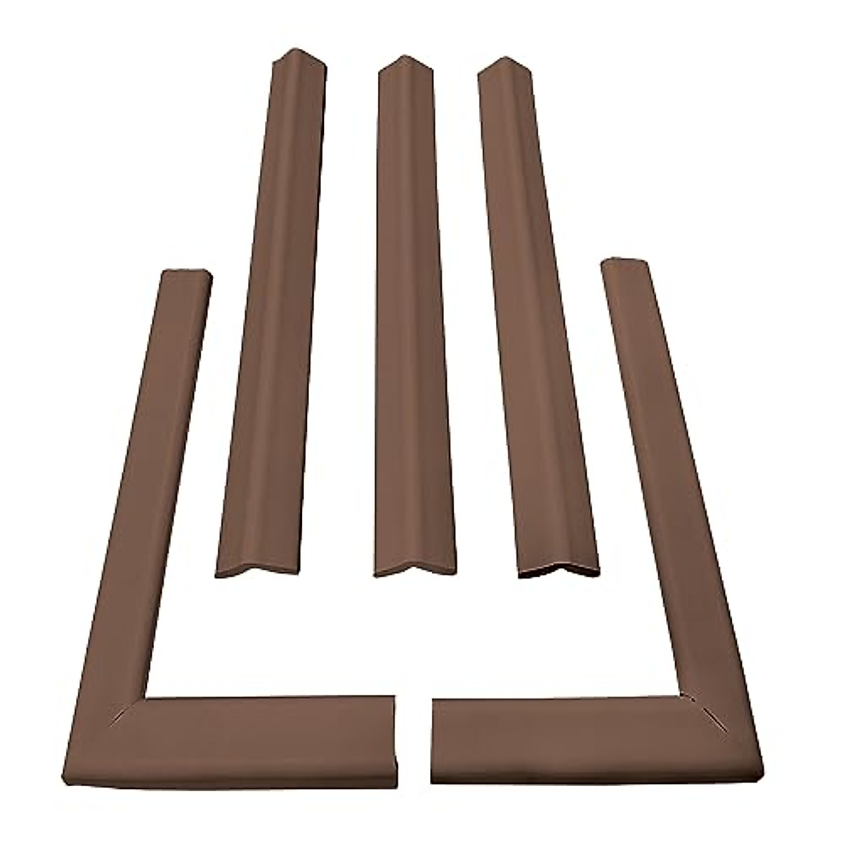 Cardinal Gates KEPK Large Hearth Pad Kit - Fireplace Baby Proofing - Adhesive Backed Fireplace Bumpers for Babies - 12.5 Feet of Padding with 3 Straight Pieces & 2 Corners - Made in The USA - Brown
