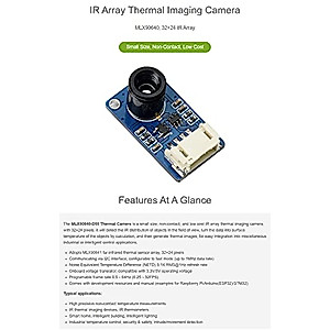 waveshare MLX90640 IR Array Thermal Imaging Camera with 32×24 Pixels 55° Field of View Communicating via I2C Interface Supports Raspberry Pi/rduino(ESP32)/STM32, etc.