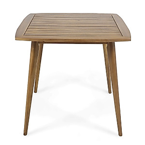 GDFStudio Indoor Square Acacia Wood Dining Table, Teak