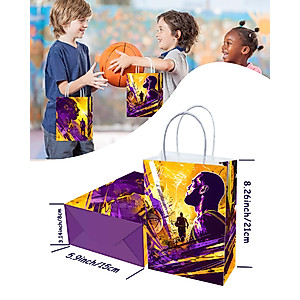 16 pcs Basketball Goodie Bags, Basketball Treat Candy Snack Bags for Team Basketball Birthday Party decorations Supplies, Basketball Party Favor Bags for Basketball Themed Party Favors