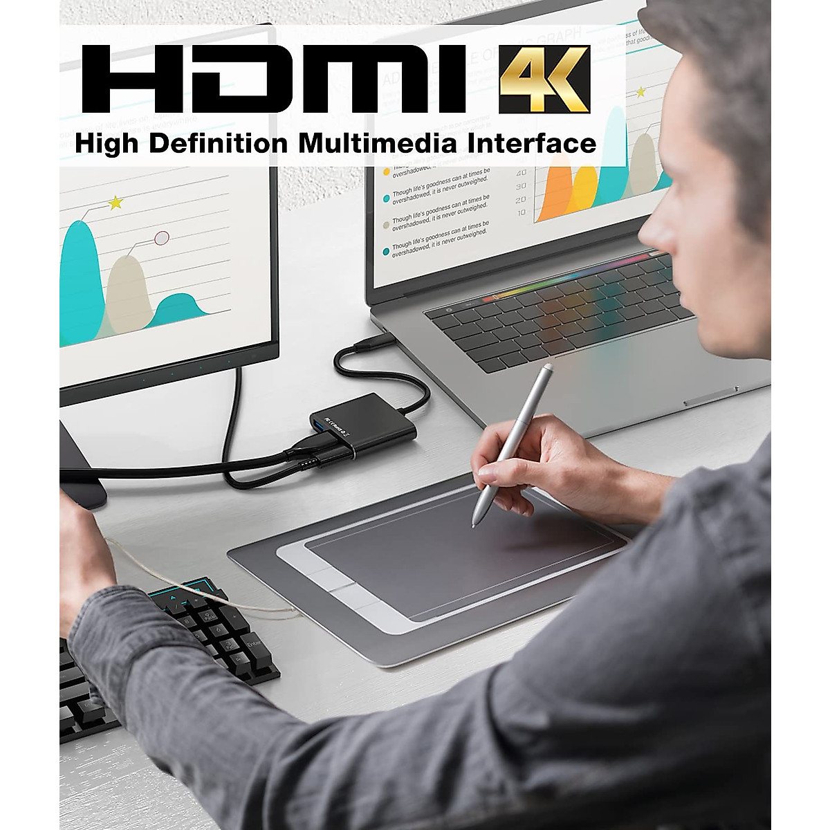 YCCTEAM Switch Dock for Nintendo Switch/OLED, USB C to HDMI TV for Nintendo Switch, Portable 4K Switch Adapter Docking Station for TV/Steam Deck/Samsung DeX/PC, and More