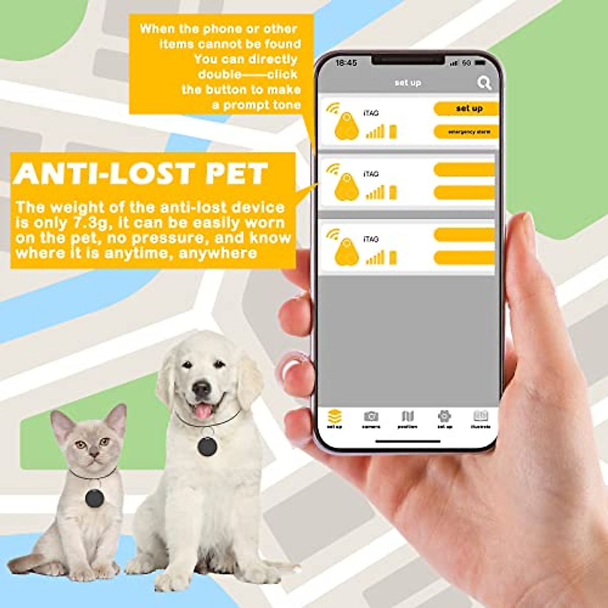 10 Pcs Portable GPS Tracking Device Mobile Tracking Smart Anti Loss Dog Locator Key Finder GPS Smart Tracker Device for Kids Dog Pet Cat Wallet Keychain Luggage, Alarm Reminder, App Control