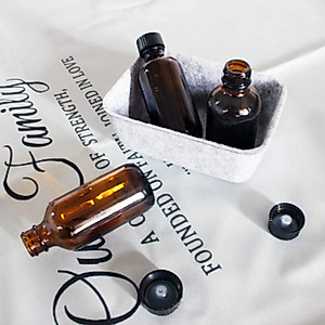 BPFY 12 pack 2oz Amber Boston Glass Bottle With Black Poly Cap, Funnel, Chalk Labels, Pen Dispensing Bottles for Homemade Vanilla Extract, Essential Oils, Herbal Medicine, Wedding Christmas Decor