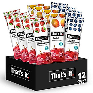 That's it. Variety Pack 100% Natural Real Fruit Bar, Best High Fiber Vegan, Gluten Free Healthy Snack, Paleo for Children & Adults, Non GMO No Added Sugar, No Preservatives Energy Food (12 Pack)