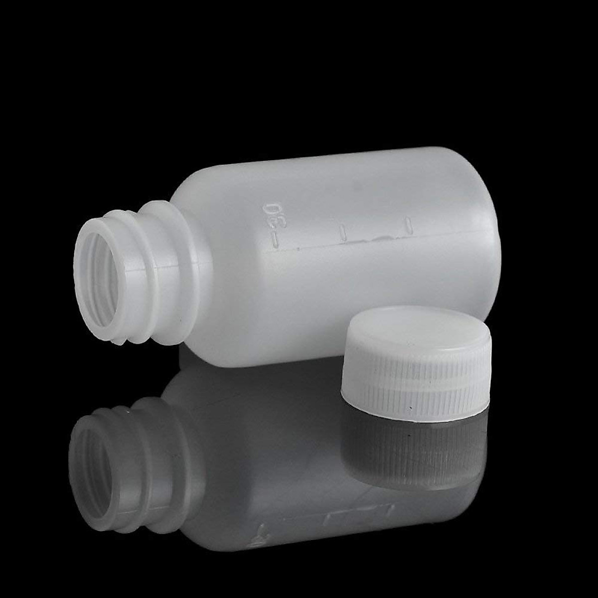 LAZZON Refillable Container Graduated Lab Chemical Container Reagent Bottle Sample Sealing Liquid Medicine Bottle 30ML