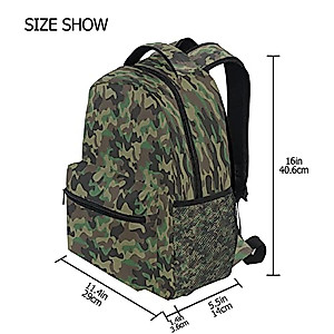 AUUXVA Military Camo Camouflage School Backpack for Kids Boys,Cool Army Laptop Backpack Student College School Bag Bookbag for Primary Junior High School, Casual Travel Camping Hiking Daypack