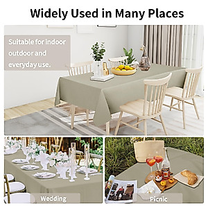 Easy-Going Faux Linen Waterproof Spill-Proof Tablecloth Stain Resistant Rectangle Table Cloth Wrinkle Free Decorative Fabric for Kitchen, Dining, Party, Weddings, Restaurants (52x70 in, Linen)