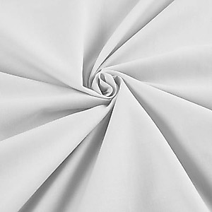 Backdrop King Inc, 58" Wide 65% Polyester 35 Percent Solid Poly Cotton Fabric for Crafts Costumes Decorations- Sold by The Yard (White, 1 Yard)