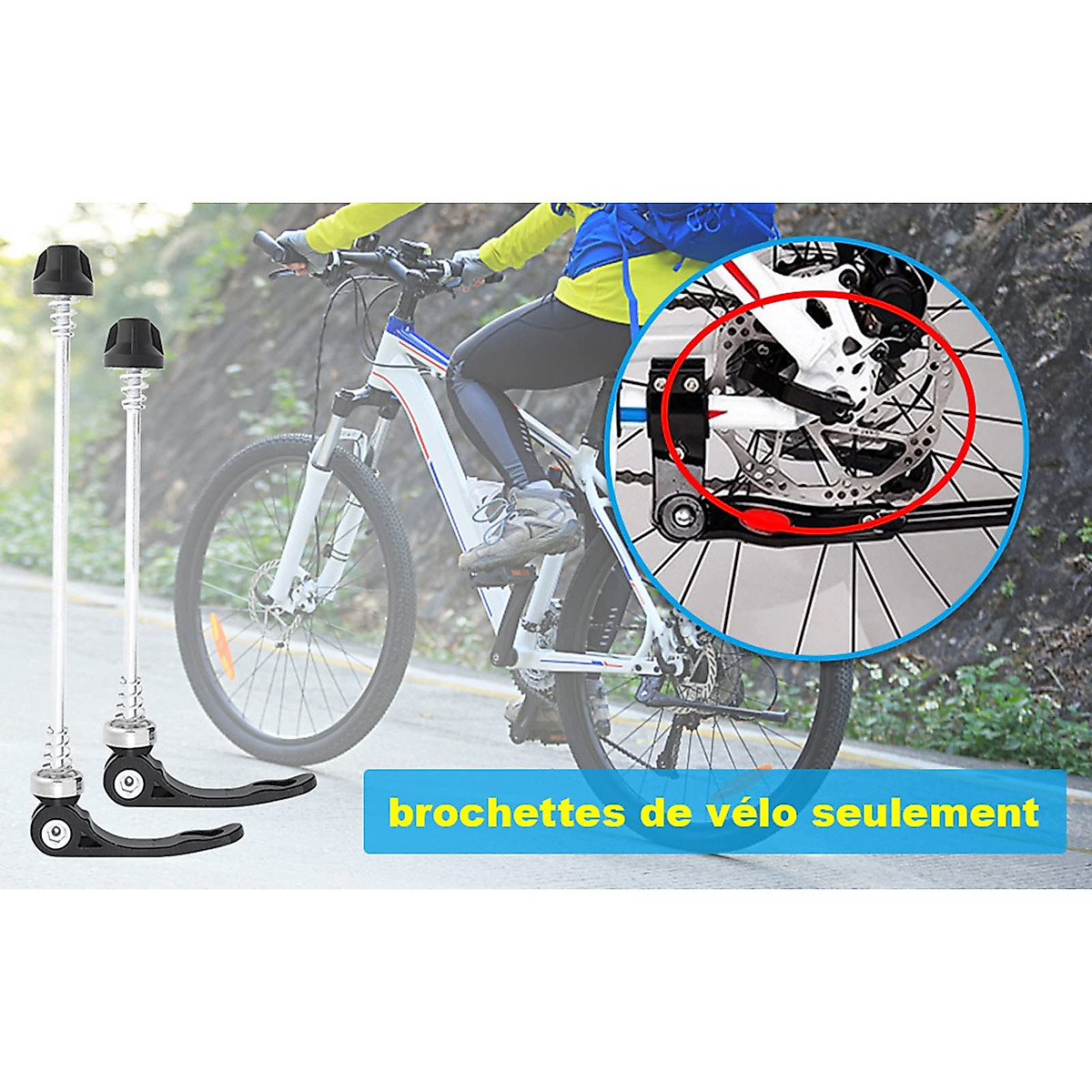 Alomejor Bike Skewer Quick Release Skewers Front & Rear Hub Skewers for Mountain Bike Road