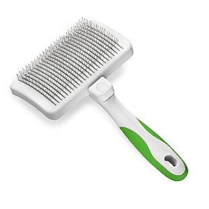 Andis Pet Self-Cleaning Animal Slicker Brush (40160), Silver