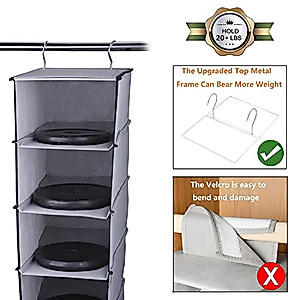 GRANDAN Hat Rack, 10 Shelf Hanging Closet Hats Organizer for Baseball Caps, Easy Hat Holder with Upgrade Metal Hooks (Gray)