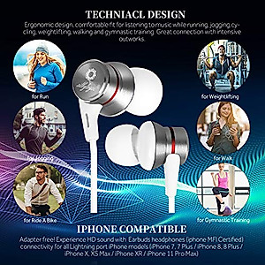 iPhone Headphones for iPhone Earbuds for iPhone in-Ear Lightning Headphones silbyloyoe MFi Certified Lightning Earbuds with Mic Controller Compatible iPhone 11 11 Pro X XS Max XR 7 8 Plus White