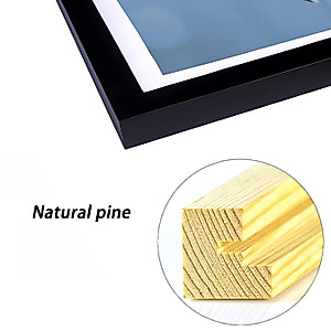 ZZFQXZ 18x18inch Diamond Painting Frame for Diamond Art Painting 16x16inch Display Pictures 16x16inch/40x40cm With Mat or 18x18inch/45x45 cm Without Mat , Wood Square Wall Photo Frame Black (ZK007)