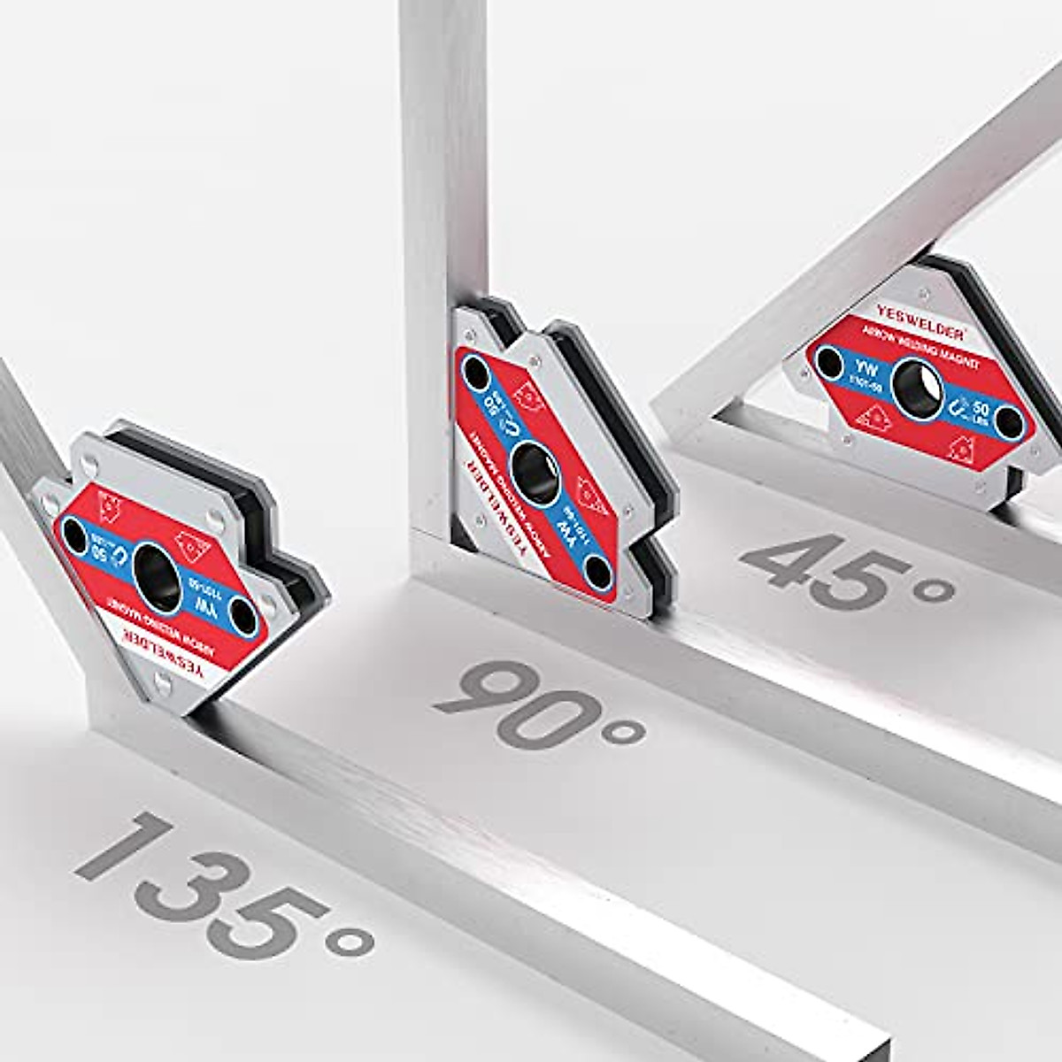 YESWELDER 50 LB Welding Magnet-4 Pieces of Magnetic Welding Holder 50 LBS Holding Power Welding Accessories