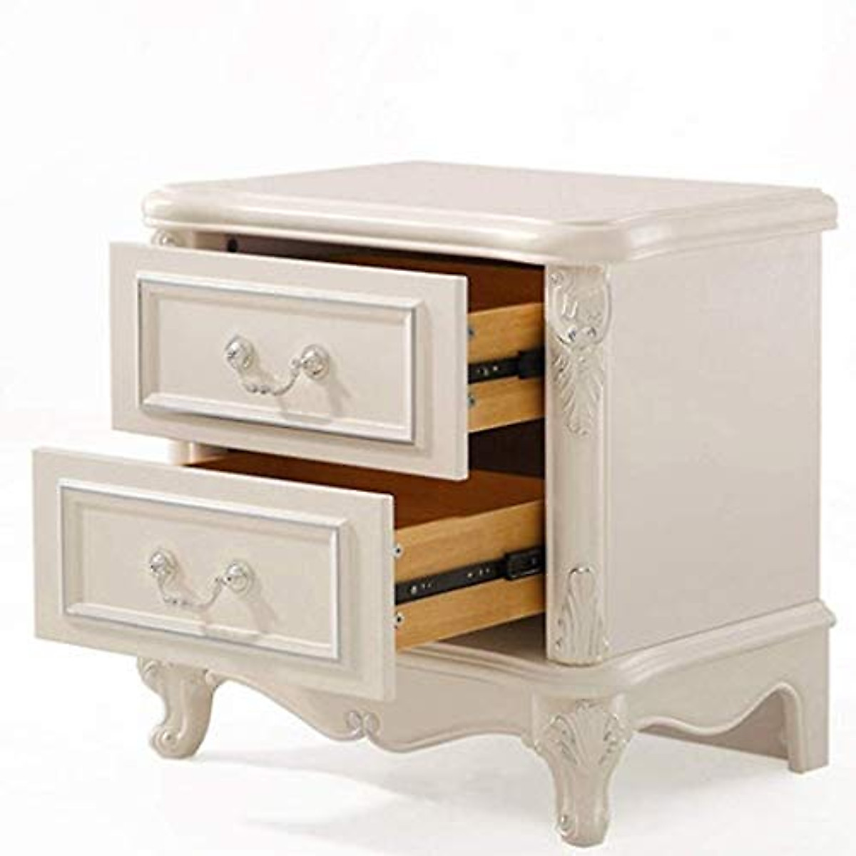 AYKDAS Bedside Table Bedroom Bedside Table, Bedside Table Bedside Table Furniture European White Simple Bedroom Storage Cabinet Living Room Furniture 2 Drawer Side Cabinet