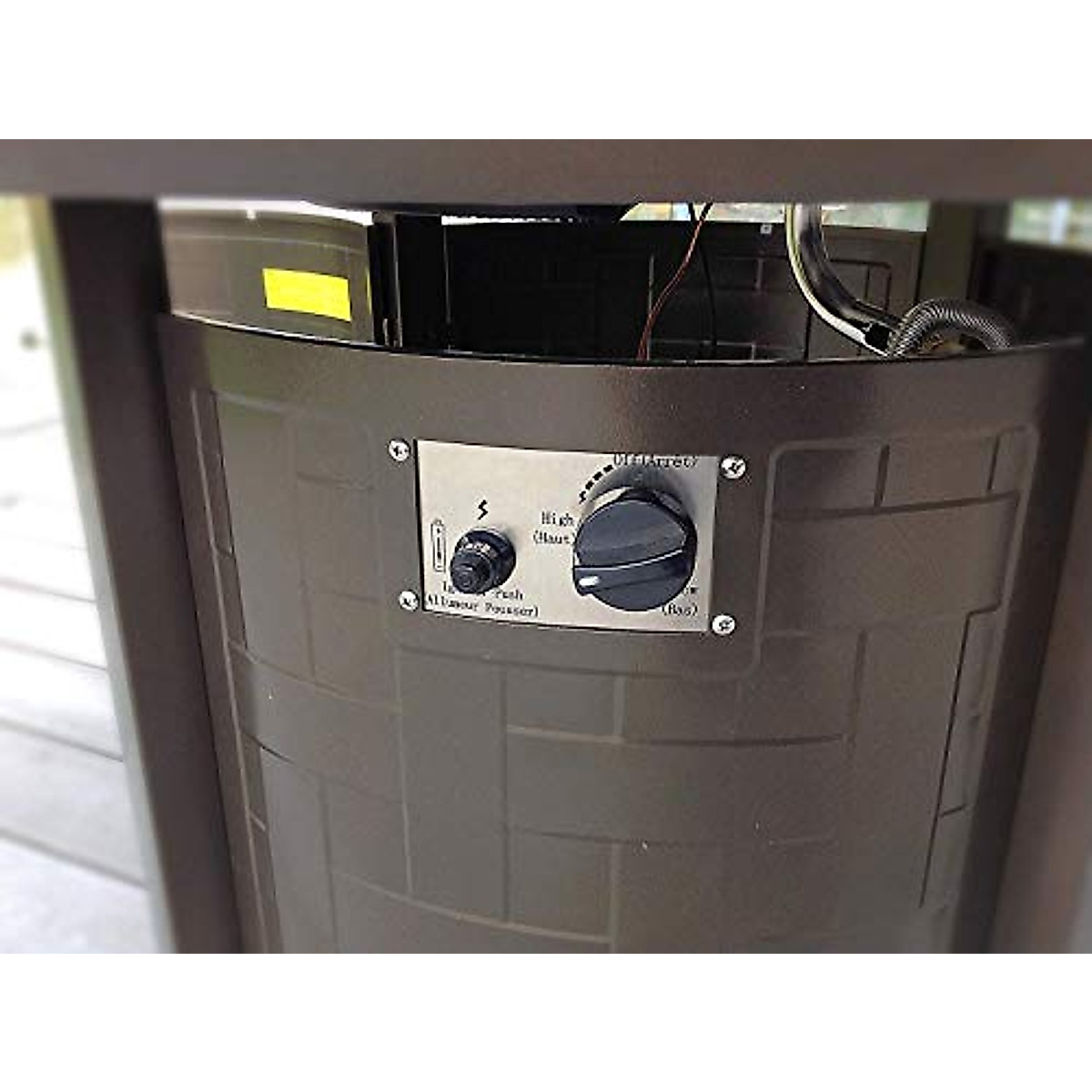 Pebble Lane Living 7pc Swivel Rocking All Weather Wicker Patio Furniture 42" Propane Fire Pit Set - Brown