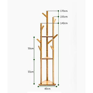 LUYIYI Solid Wood Simple Floor Simple Modern Clothes Rack Finishing Rack Living Room Storage Rack