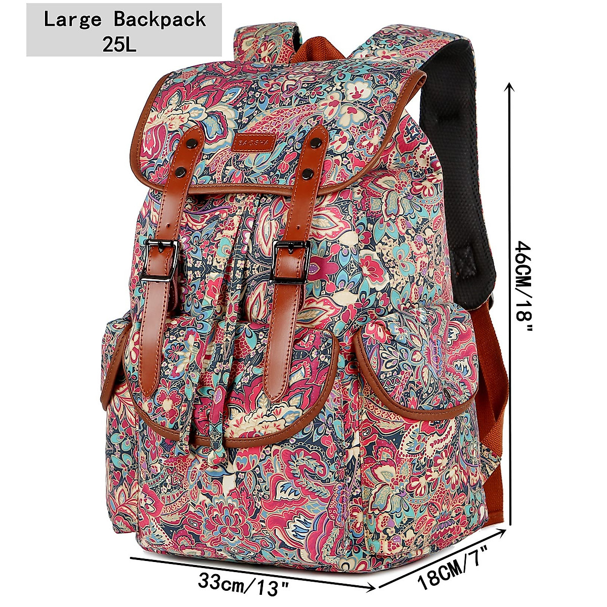 Large Women Laptop Backpack 15.6 inch College School Backpack Travel Hiking Backpack With Free Toiletry bag CN-01 (HS)