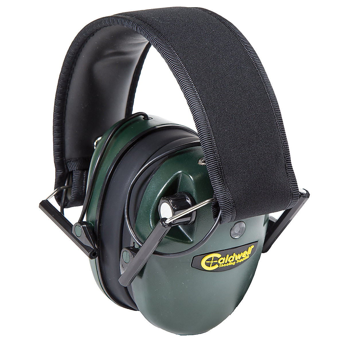 Caldwell E-MAX - ADULT Green - Low Profile Electronic 23 NRR Hearing Protection with Sound Amplification - Adjustable Earmuffs for Shooting, Hunting and Range