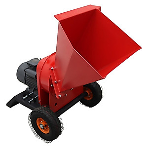 HayWHNKN Wood Shredder Chipper Hand Pushed Wood Crusher Branch Crusher 5inch Max Wood Diameter 220v 3kw for Corn Straw Grass