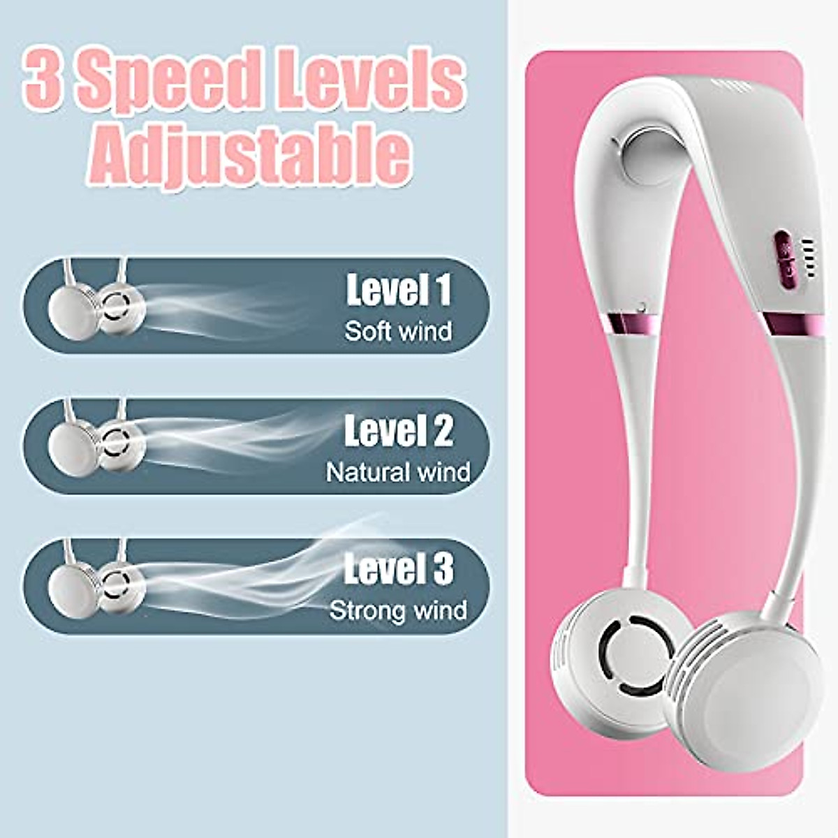 NORMIA RITA 2023 Neck Cooling Fan with AC Cooling System 360° Free Rotation Personal Fan 4000mAh Rechargable Portable Wearable Air Conditioner Fan for Sports Outdoor Working