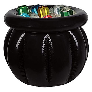 Beistle Inflatable Cauldron Cooler, 18” x 22”, Holds approx. 48 12 oz. Cans - Drink Cooler, Inflatable Cooler for Parties, Drink Containers for Parties, Beverage Cooler, Spooky Decor, Halloween Cooler
