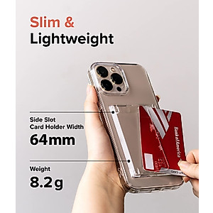 Ringke Side Slot Card Holder for Phone Case, Business Card Holder for Women, Men, ID Credit Card Holder Stick on, Phone Wallet Compatible with iPhone, Galaxy, and Pixel - Clear Mist (2 Pack)