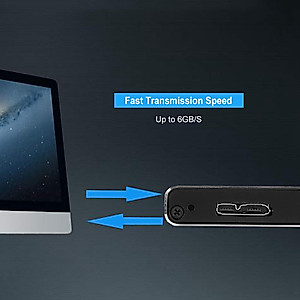 ASHATA SSD Hard Drive Enclosure, Portable USB3.0 to MSATA SSD Hard Disk Box,6Gbps Fast Speed MSATA/Mini PCI-E SSD Solid State Disk Enclosure Hard Disk Box,30 * 30/50mm Black