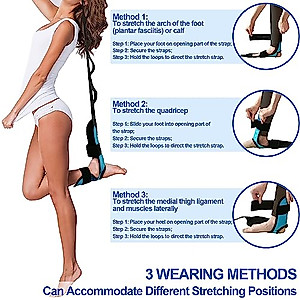 EXCYINSI Fascia Stretcher & Plantar Fasciitis Stretcher - Calf and Foot Stretcher for Relieving Plantar Fasciitis, Achilles, Hamstring, Heel Spurs&Drop Foot, Adjustable Yoga Strap for Dance&Gymnastics