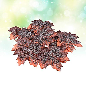 POPETPOP Leaf Litter for Reptiles-Artificial Autumn Maple Leaves Decorative Fiber Lifelike Leaf Reptile Supplies