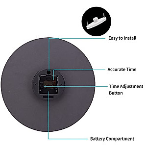 Wall Clock - 12 Inch Silent Wall Clocks Battery Operated Non-Ticking Simple Modern Wood Black Decorative Retro Clocks Decor for Bedroom Living Room Kitchen Home Office Bathroom