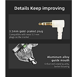 CCA CS16 in-Ear Monitors, 16BA Reference HiFi Stereo IEM Wired Earphones/Earbuds/Headphones with Detachable Cable 2Pin for Musician Audiophile (Without Mic, Silver)