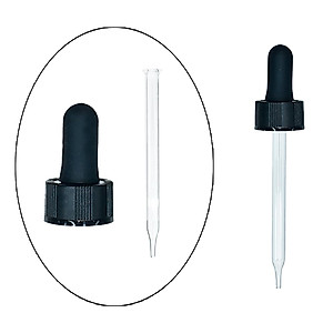 (Pack of 80) 2 oz. Clear Boston Round with Black Glass Dropper