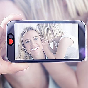 IMNEXT2U Webcam Cover 3 Pack Ultra Thin Slide Laptop Camera Cover for Echo Show, MacBook Pro, MacBook Air, Computer, Tablet, Mac Air, Chromebook, PC - Red Heart, Black