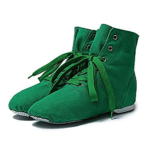 Mercatoo Children Canvas Dance Shoes Soft Soled Training Shoes Ballet Shoes Casual Sandals Dance Shoes Toddler Girl Tall Boots (Green, 4-4.5 Years)