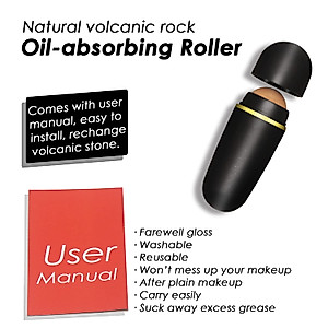 Lazzybeauty Oil Absorbing Volcanic Roller, 5PCS Volcanic Rolling Balls for Face, Volcanic Stone Face Roller, Portable Reusable Oil Control On the Go, Instant Results Remove Excess Shine for Oily Skin