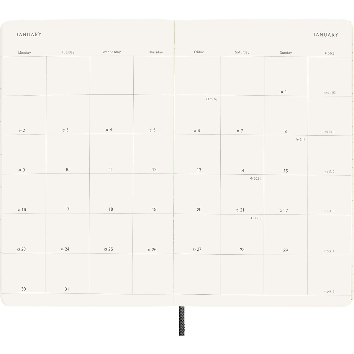 Moleskine Classic 12 Month 2023 Monthly Planner, Soft Cover, Large (5" x 8.25"), Black