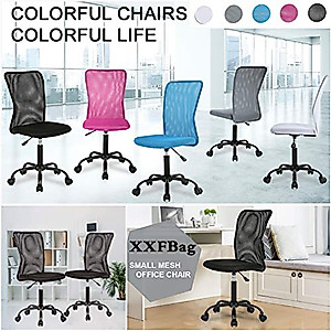 Ergonomic Office Chair with Lumbar Support Mesh Chair with Wheels Rolling Swivel Back Support Adjustable Executive Desk Chair, Modern PC Computer Desk Chair for Home Office Women Men by XXFBag - Black
